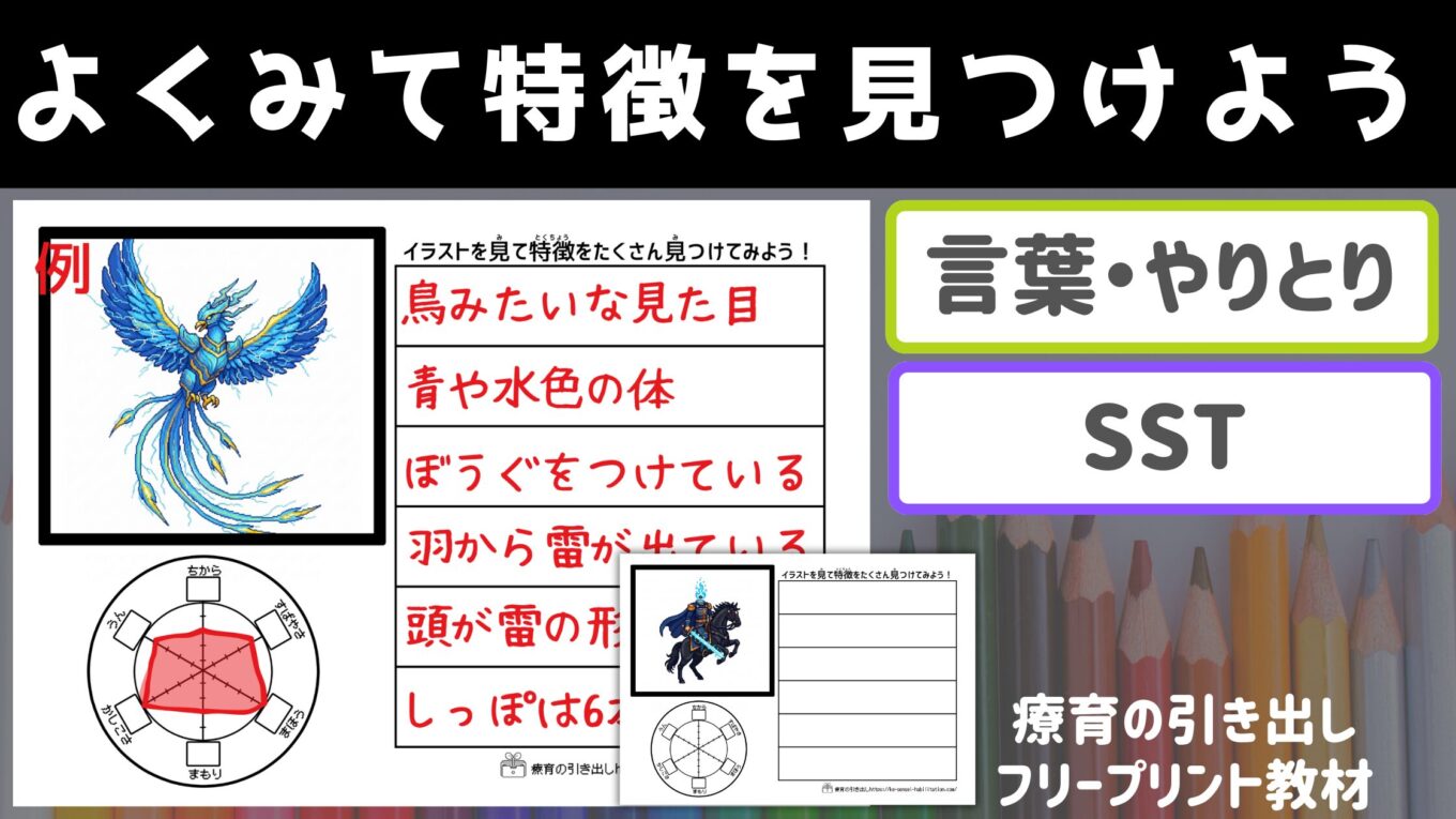 【言葉+SST】 よくみて特徴を見つけよう [やりとり・言葉]｜療育の引き出し